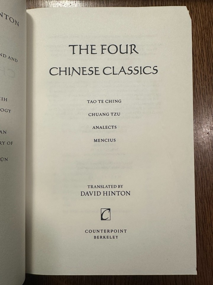 Four Chinese Classics: Tao Te Ching, Analects, Chuang Tzu, Mencius by ...