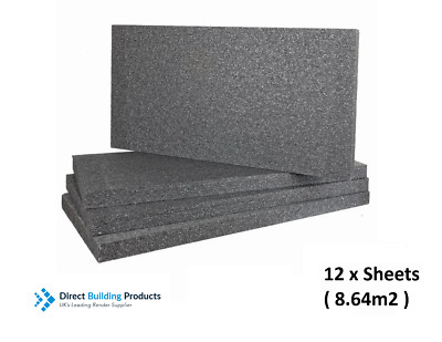 50mm Grey Polystyrene Graphite EPS board for EWI (12 pcs) 8.64m2 ...