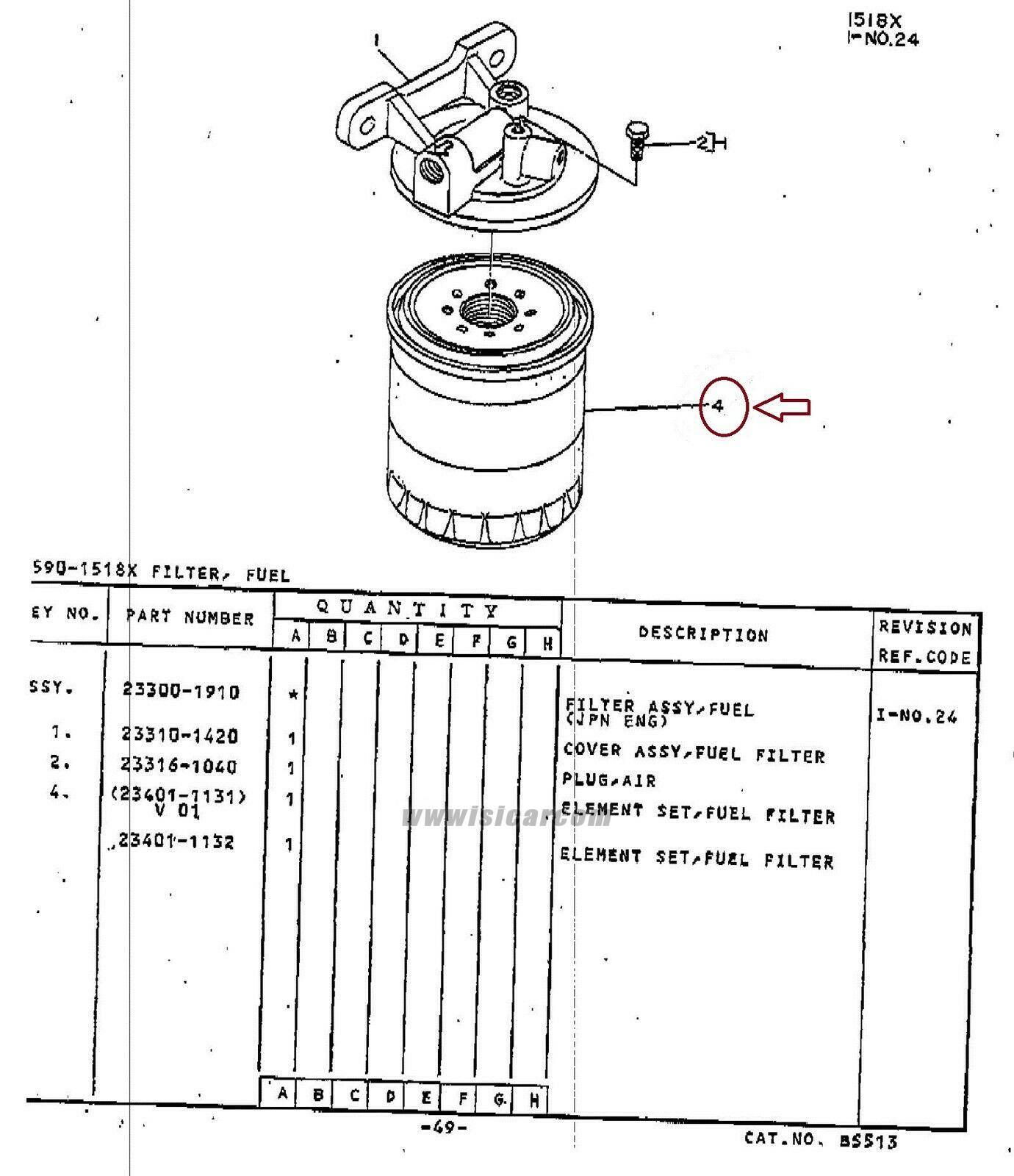 HINO RAINBOW BUS F5 RB145A FILTER FUEL DIESEL S2340-11133 JDM CAMPER ...