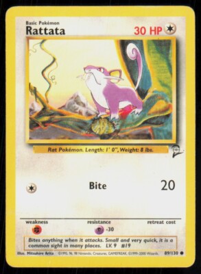 2000 Pokemon Base Set 2 Unlimited Rattata #89/130 - Poor | eBay