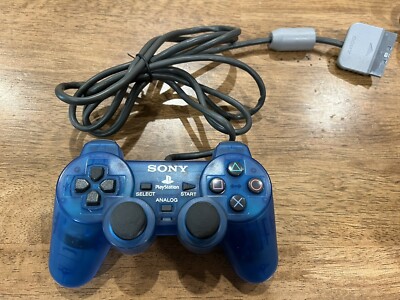 Sony Playstation 1 PS1 Controller OEM SCPH-1200 Clear Blue | eBay