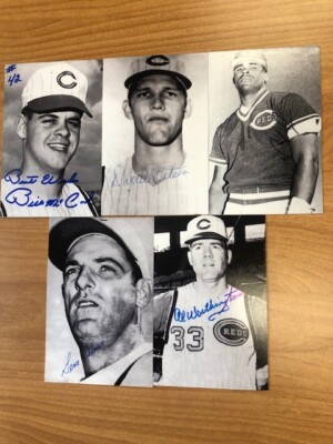 5 Vintage Cincinnati Reds Autographed Photo Post Cards Lot McCool ...