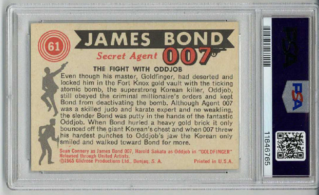 1965 GLIDROSE JAMES BOND #61 THE FIGHT WITH ODDJOB SEAN CONNERY PSA 8 ...