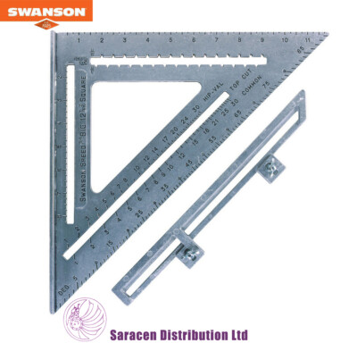 SWANSON 12" ALUMINIUM RAFTER SPEED SQUARE WITH LAYOUT BAR - S0107 | eBay