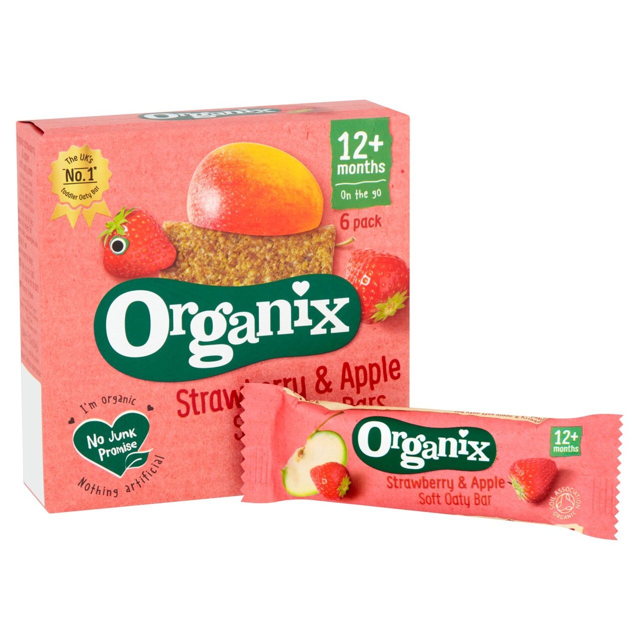 Organix Strawberry Organic Soft Oaty Bars, 12 mths+ 6 x 23g | Pack of 2 ...