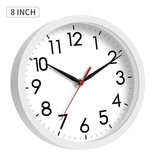 Wall Clock, Modern Small Wall Clocks Battery Operated Silent 8 Inch C ...