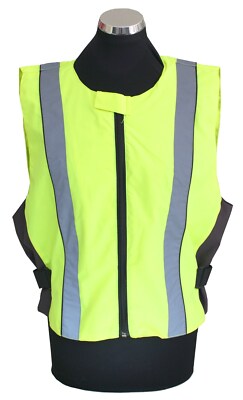 GMS Motorcycle High Visibility Vest with Zipper M Luminous Vest Fluo ...