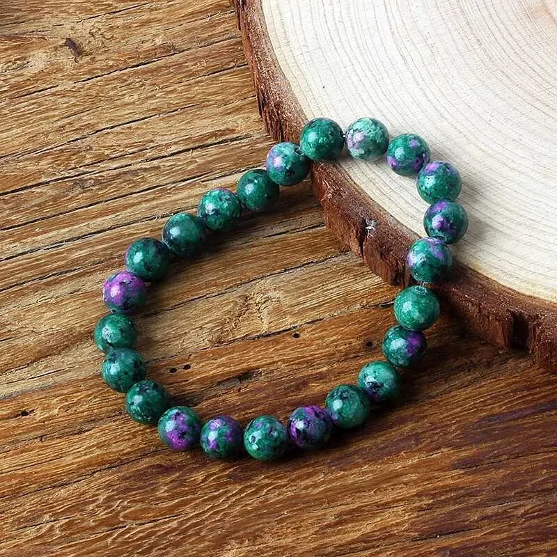 Natural Ruby Zoisite 8mm Beads Green Healing Reiki Gemstone Stretch Bracelet | eBay