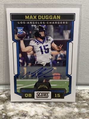 2023 Score Max Duggan Rookie Signatures RC Autograph No. 308 Chargers ...