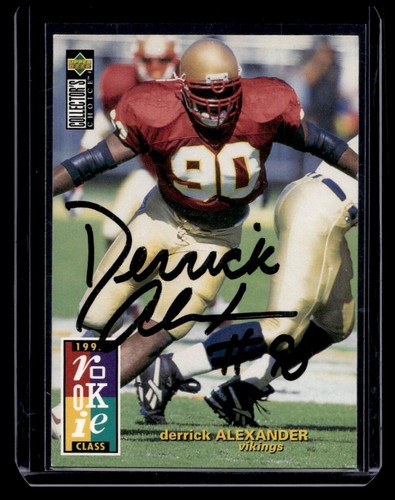 1995 Collector's Choice #11 Autographed Derrick Alexander Trading Card ...