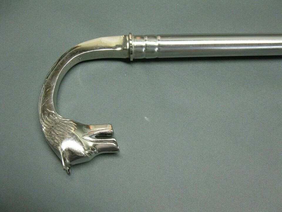 Vintage Style Stainless Steel Wolf Handle Victorian Wooden Walking ...