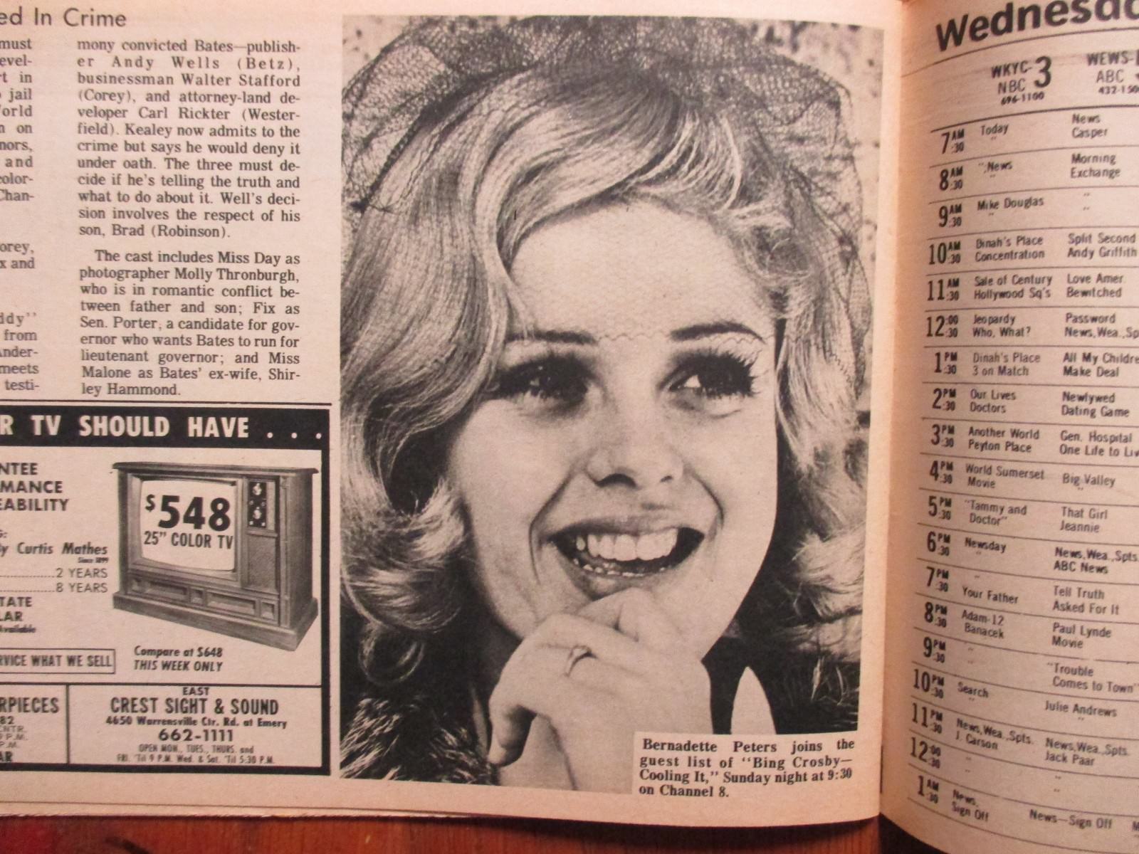 1973 Cleveland Plain Dealer TV Mag(SHARON OBECK/CANDICE BERGEN/MAUREEN ...