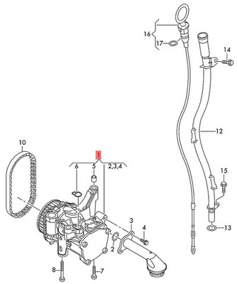 Genuine AUDI VW SKODA Oil Pump With Integrated Vacuum Pump Gear ...