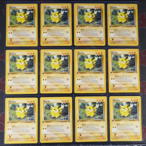 MP/HP (1st edition) Pokemon 12-Card PIKACHU Non-Holo 60/64 Common ...