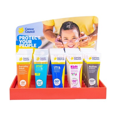 Cancer Council Australia Sunscreen Prepack Counter Unit (25 Pieces ...