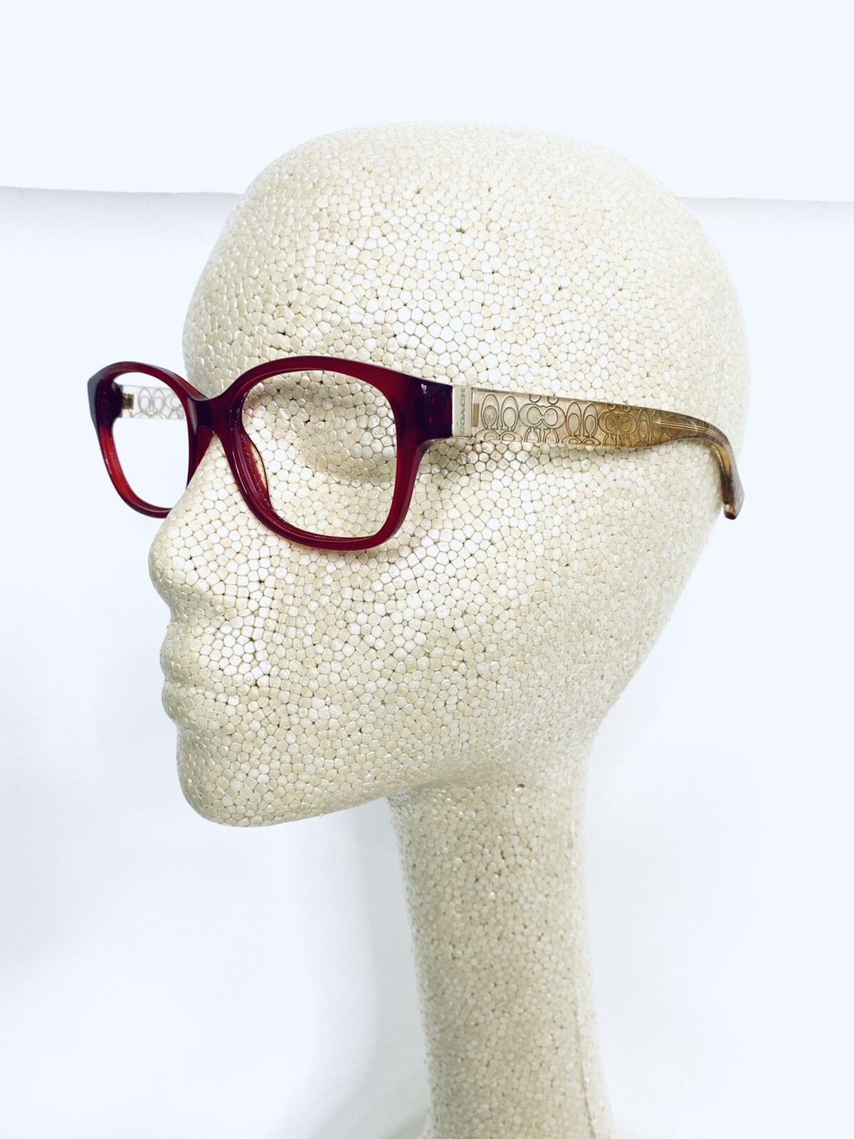 Coach Wayfarer Burgundy Lucite Frame W Clear CC Temple Glasses HC 5154 ...