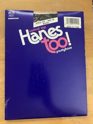 Hanes Too Pantyhose Control Top Size CD Sandalfoot Style 137 Classic ...
