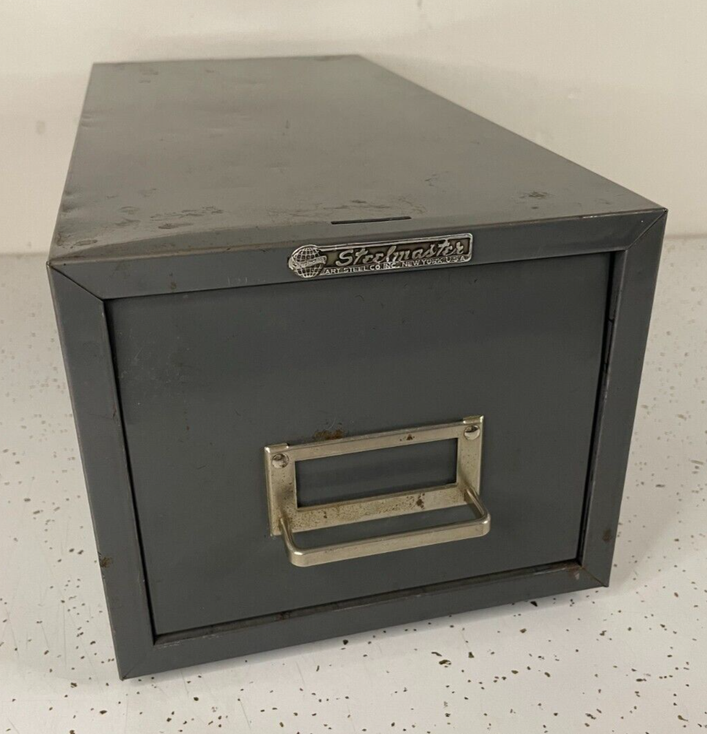 Vintage SteelMaster Single Drawer Card Cabinet Filing Cabinet Army ...