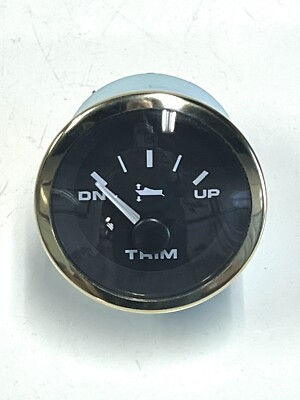 Teleflex Black / Gold Boat~Trim~Gauge~Gage~OMC J/E Engines outdrives ...