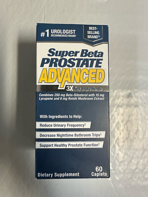 Super Beta Prostate Advanced 3X Active Ingredients 60 Caplets Exp12/25 ...