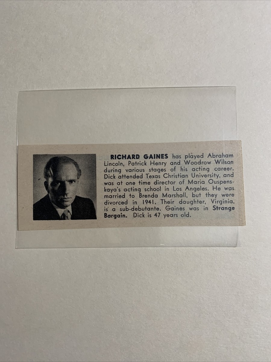 Richard Gaines Richard Gaines – Filme, Bio Und Listen Auf MUBI