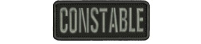 CONSTABLE mbroidery patch 2x5 hook on back black background gray ...