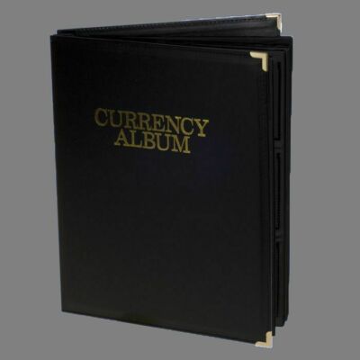 Banknotes Album Large Currency Notes 72 Notes Black Leatherette Deluxe ...