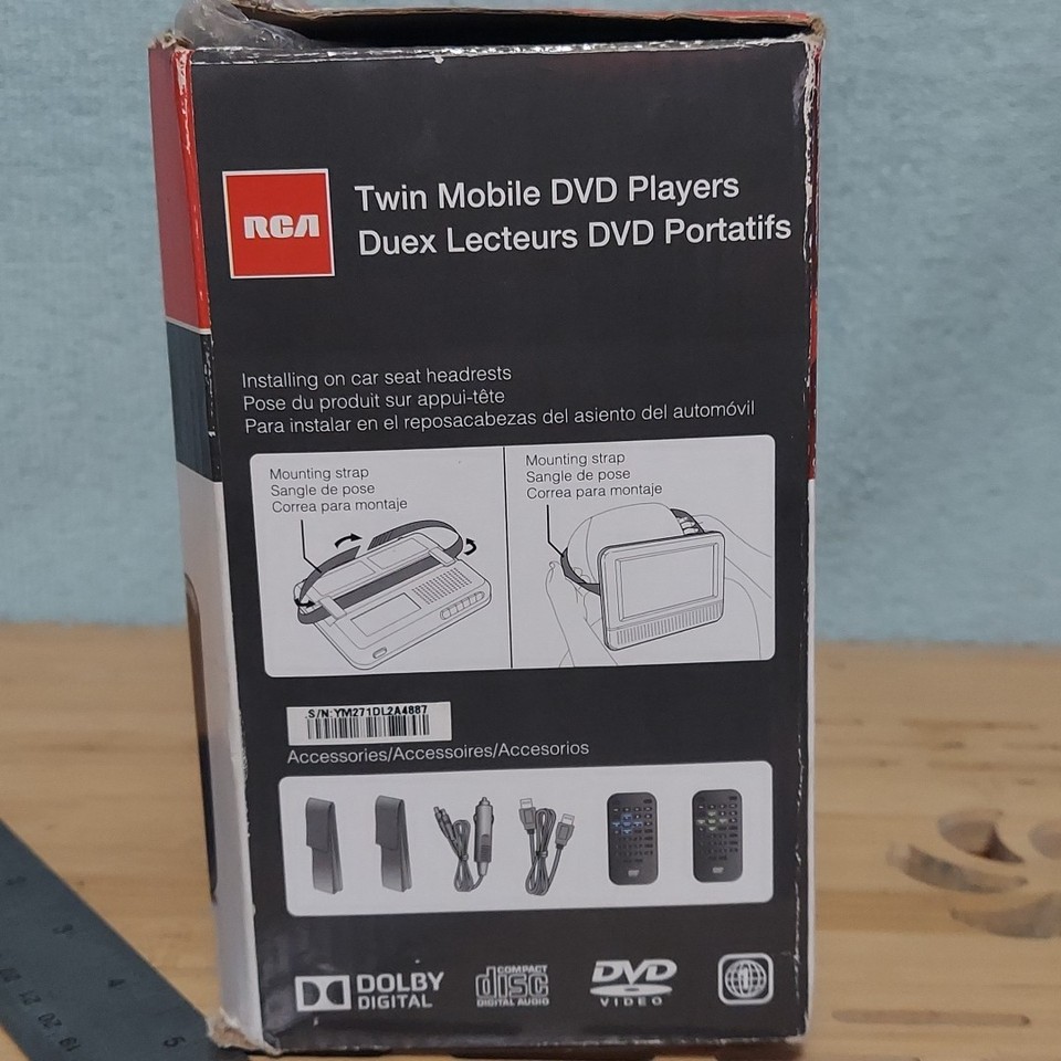 RCA 7” Double Play Mobile Dual Twins DVD Players Auto Road Trip New ...