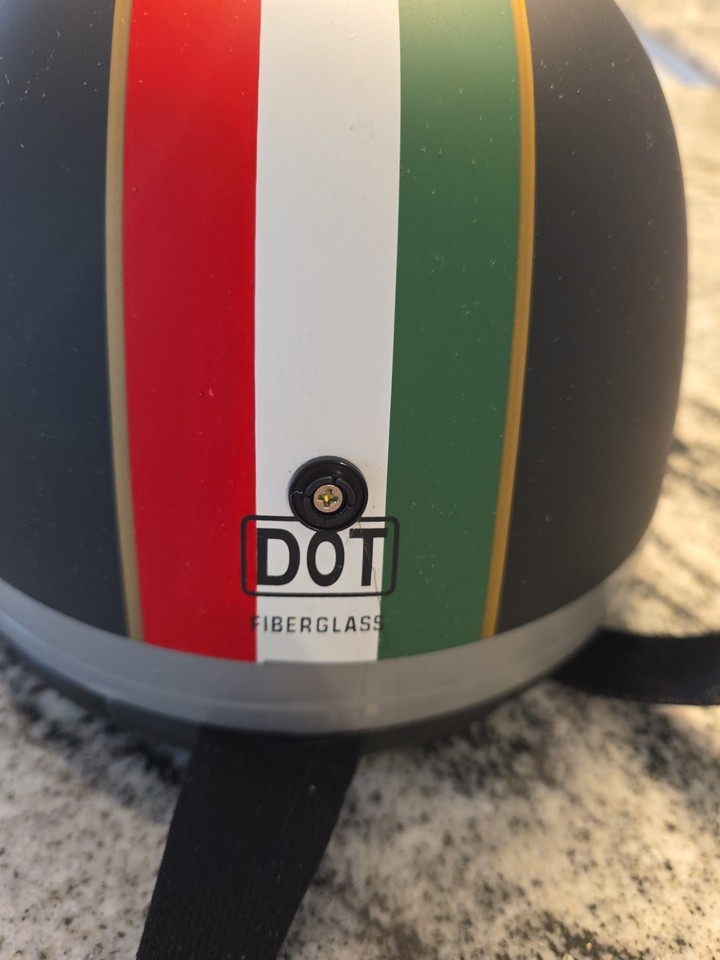 Italian Design Motorcycle Scooter Helmet. Dot Approved Fiberglass SZ ...
