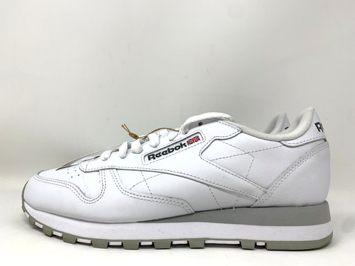 Reebok Classic Leather Men 7.5 Low Top Shoe WHITE Lace Up Sneaker ...