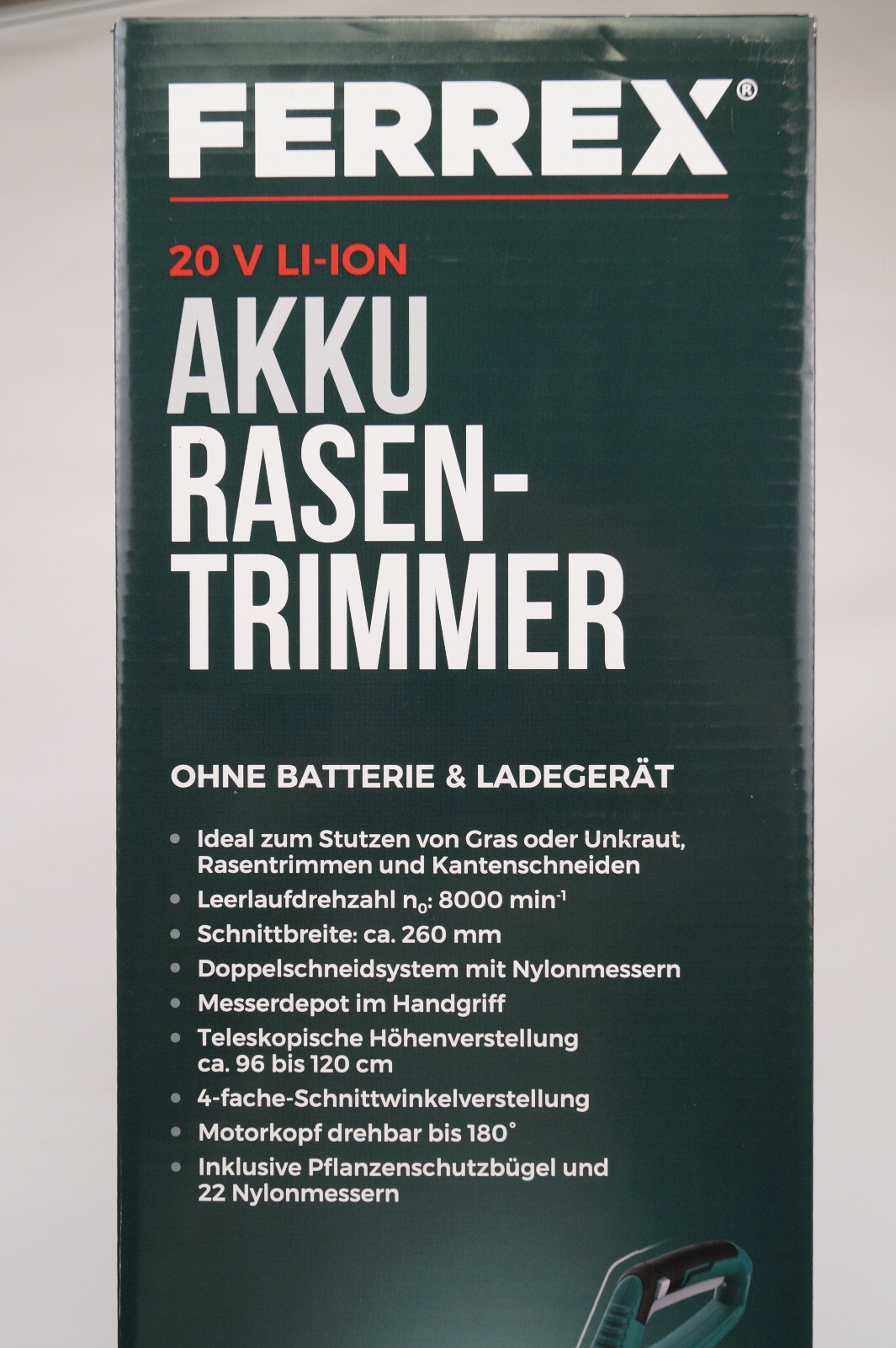 Ferrex Akku Rasentrimmer 20V Freischneider Motorsense Grastrimmer Activ ...