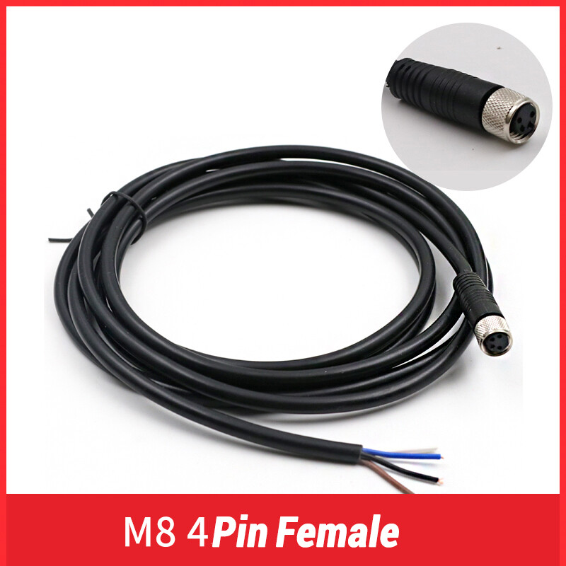 Waterproof M8 Connector Cable 3Pin 4Pin Straight/Elbow Male/Female With ...