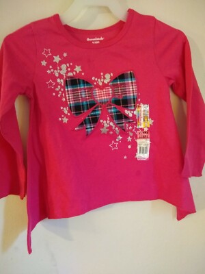 GARANIMALS TODDLER GIRL 3T TOP DARK PINK PLAID BOW NEW WITH TAG | eBay