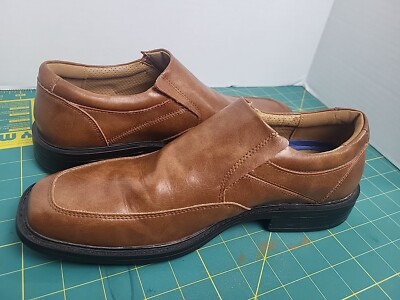 Borelli Mens Sz 8 M Shoes Brown Dress Square Toe Loafers Slip On | eBay
