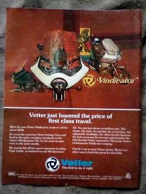 1978 Vetter Vindicator Motorcycle Print Ad | eBay