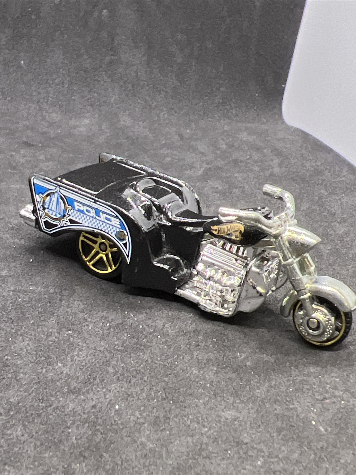 Hot Wheels Boss Hoss Cycles Black Police Motorcycle Diecast Model Toy ...