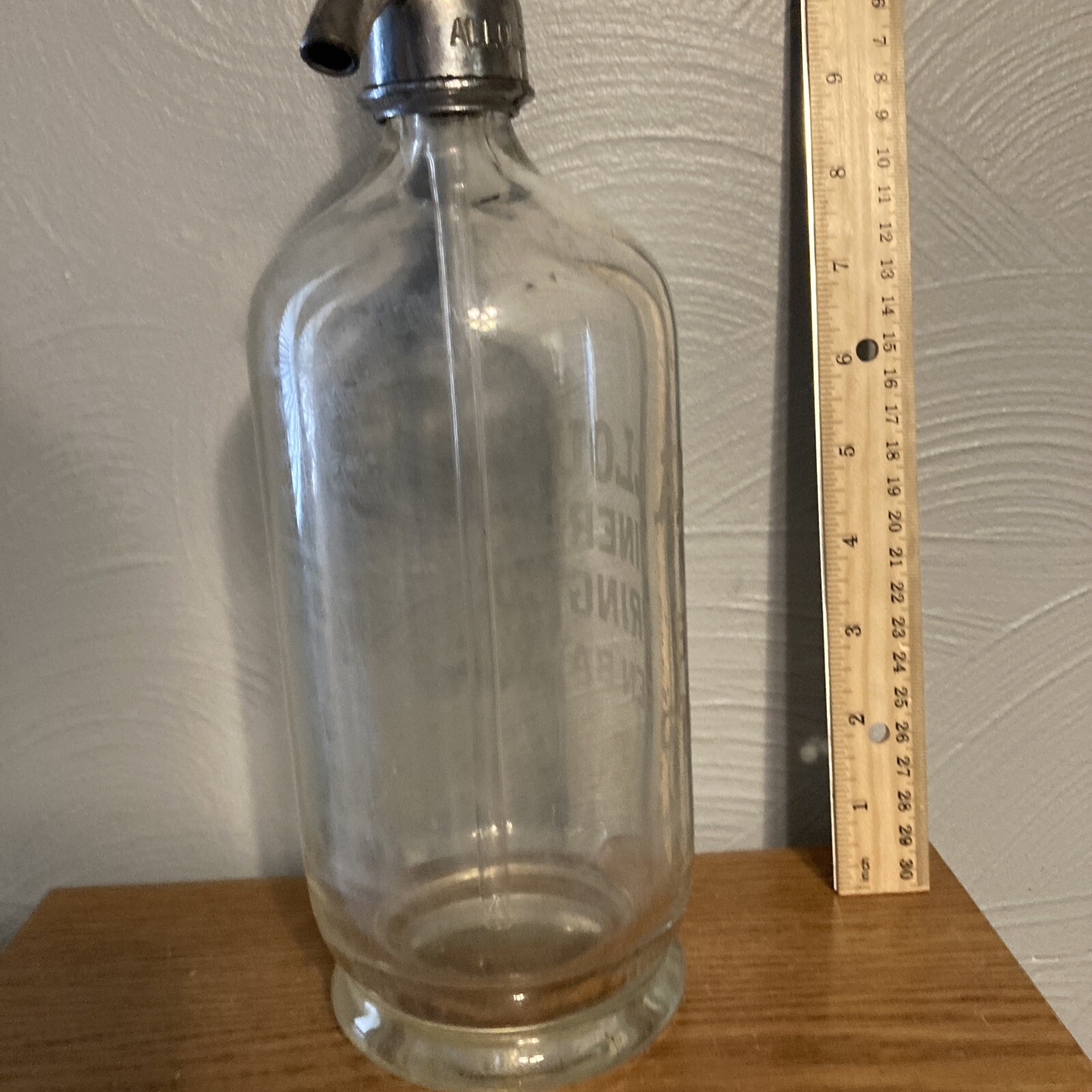 VINTAGE Allouez Mineral Spring Co Green Bay SELTZER BOTTLE SYPHON ...