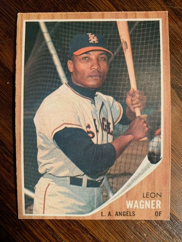 1962 TOPPS #491 LEON WAGNER LOS ANGELES ANGELS HIGH # BASEBALL CARD NM ...