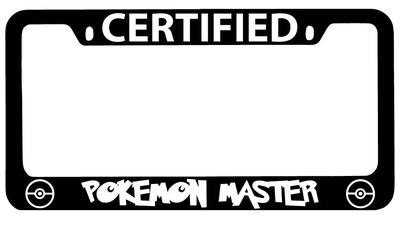 Black METAL License Plate Frame Certified Pokemon Master Accessory 57 ...