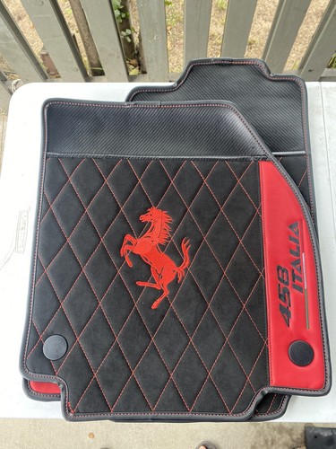 Ferrari 458 Italia Custom Floor Mat Leather Alcantara Carbon Fiber Red ...