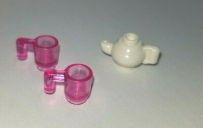 LEGO Lot of 3 TEAPOT TEA SET Pink White for Minifigure Friends Castle ...
