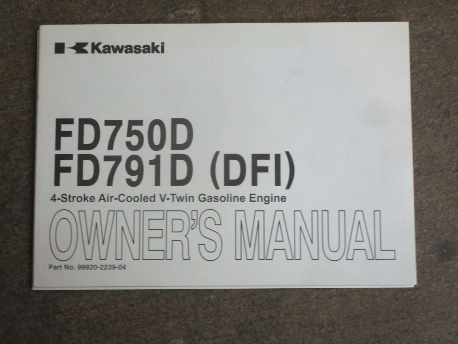 Kawasaki FD750 FD791 FD 750 791 V Twin Engine owners manual | eBay