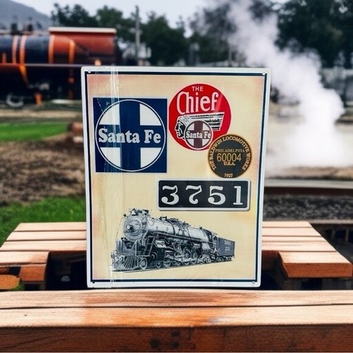 Santa Fe Train Metal Sign Vintage Railway Design Plaque New Sealed 10 ...