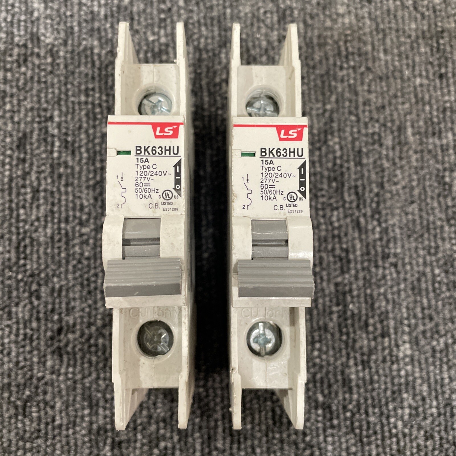 (2) LS Electric BK63HU 15 Amp Type C Mini Circuit Breaker 1 Pole 10kA ...