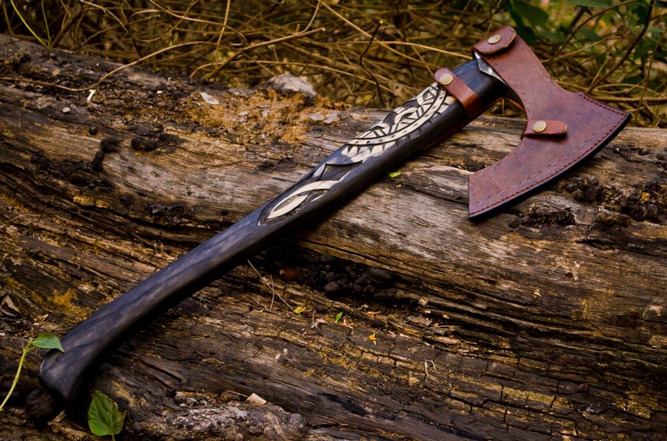 Unique Handmade Carbon Steel Viking Axe Tomahawk Axe Throwing Hatchet ...