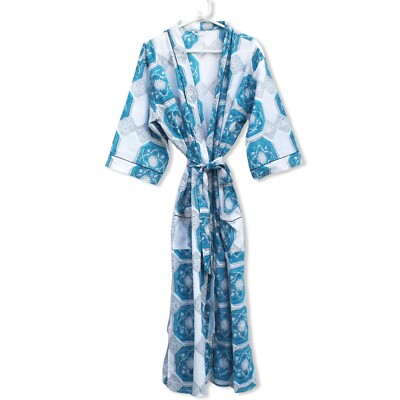 Hand Block Print Cotton Kimono / Handmade Kimono Robe / Lightweight ...