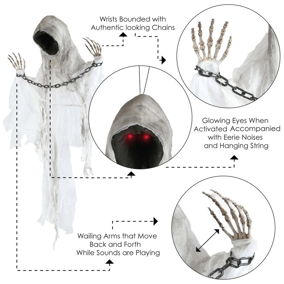 ANIMATED HALLOWEEN DECORATION PROP SCARY SOUND LIGHT AND MOVEMENT ...