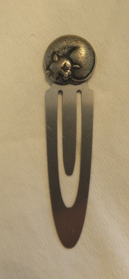 Retro 1990s Oberon Design Santa Rosa CA Pewter Curled Up CAT Metal Clip ...