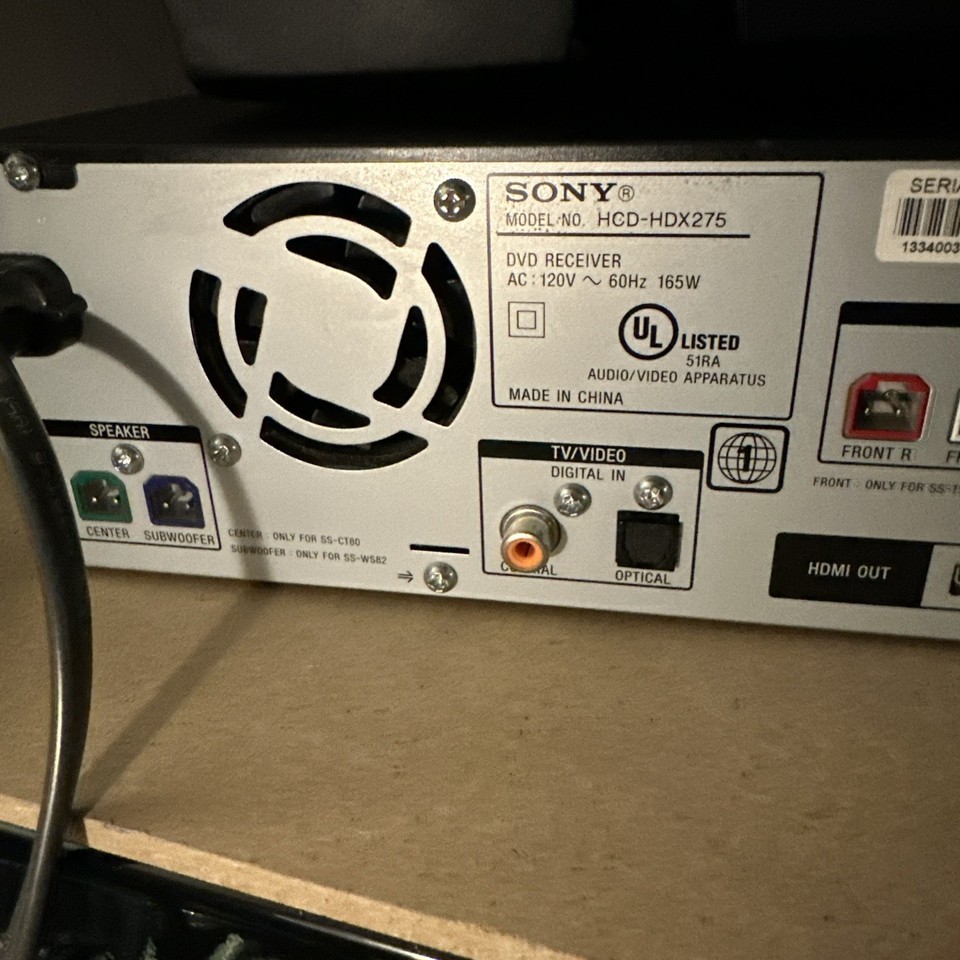 Sony DAV-HDX275 DVD Home Theater System 5 Disc Changer with 6 Speakers ...