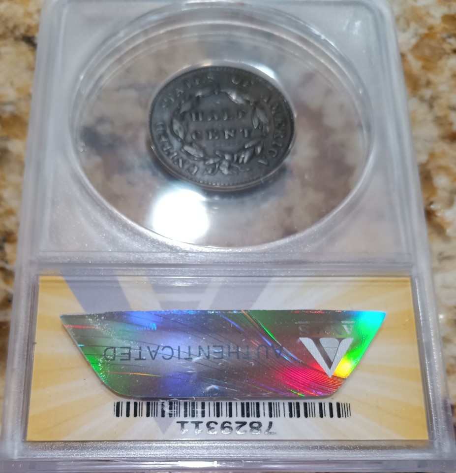 1828 12 stars Classic Half Cent, ANACS Extra Fine, XF-40 | eBay